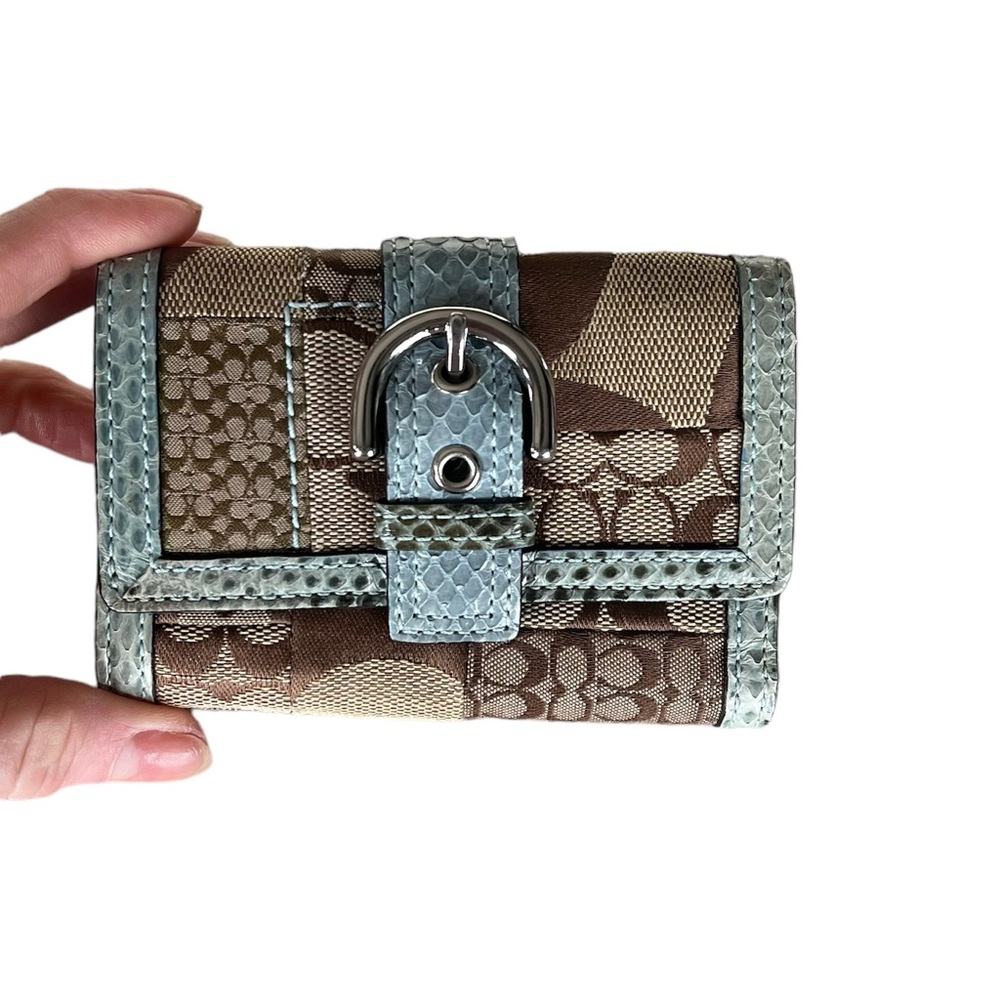 Coach Trifold Patchwork Wallet - Gem